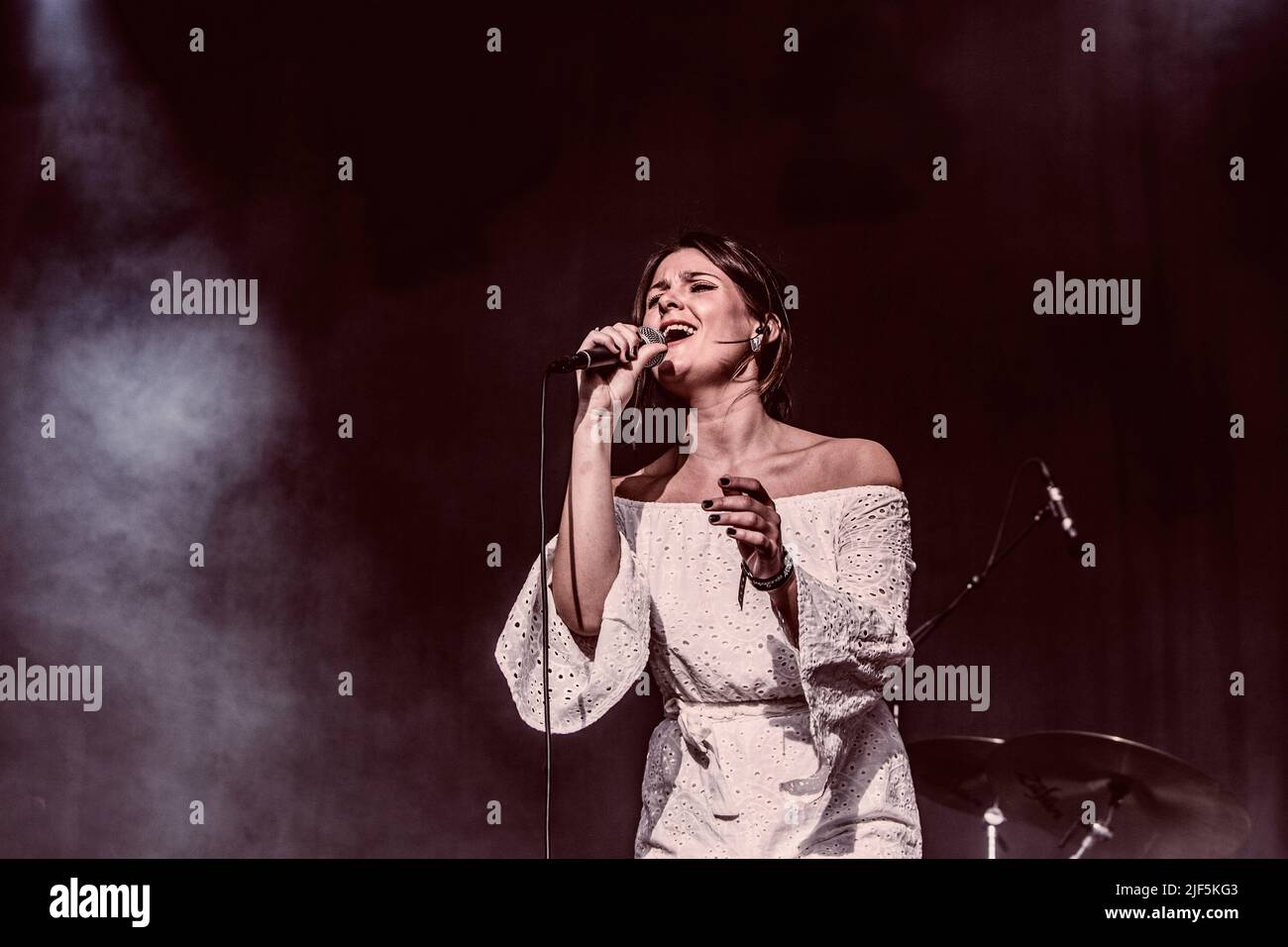 Lotta Lindgren better known as Léon performs on stage at Popaganda ...
