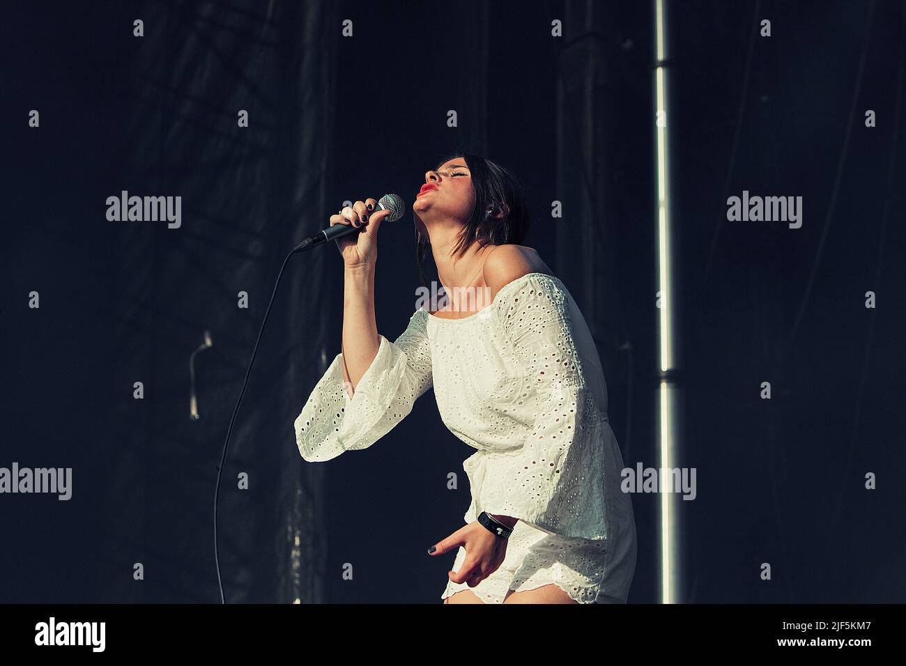 Lotta Lindgren better known as Léon performs on stage at Popaganda ...
