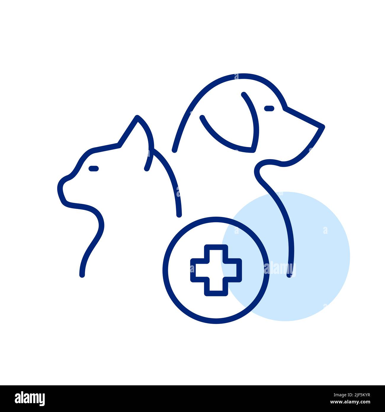 Veterinary clinic. Cat and dog pet care. Pixel perfect, editable stroke ...