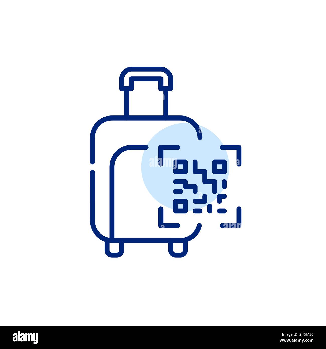 QR code on a luggage. Pixel perfect, editable stroke line art icon ...
