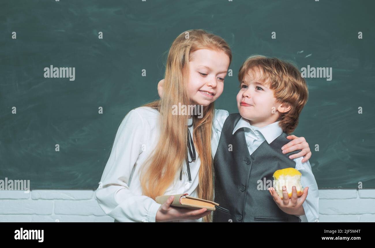 Elementary school and education. First grade. Elementary school kids in ...