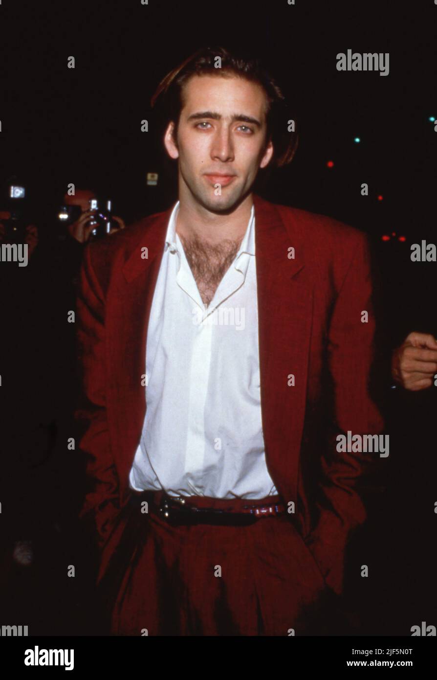 Nicolas Cage at the premiere of Moonstruck on December 1987 Credit ...