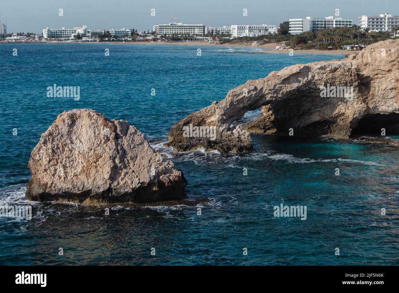 Beautiful seascape with sea cave arch love bridge in Ayia Napa, Cyprus ...