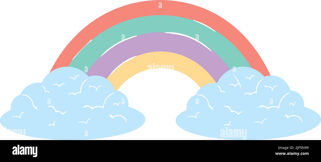 rainbow and clouds Stock Vector Image & Art - Alamy