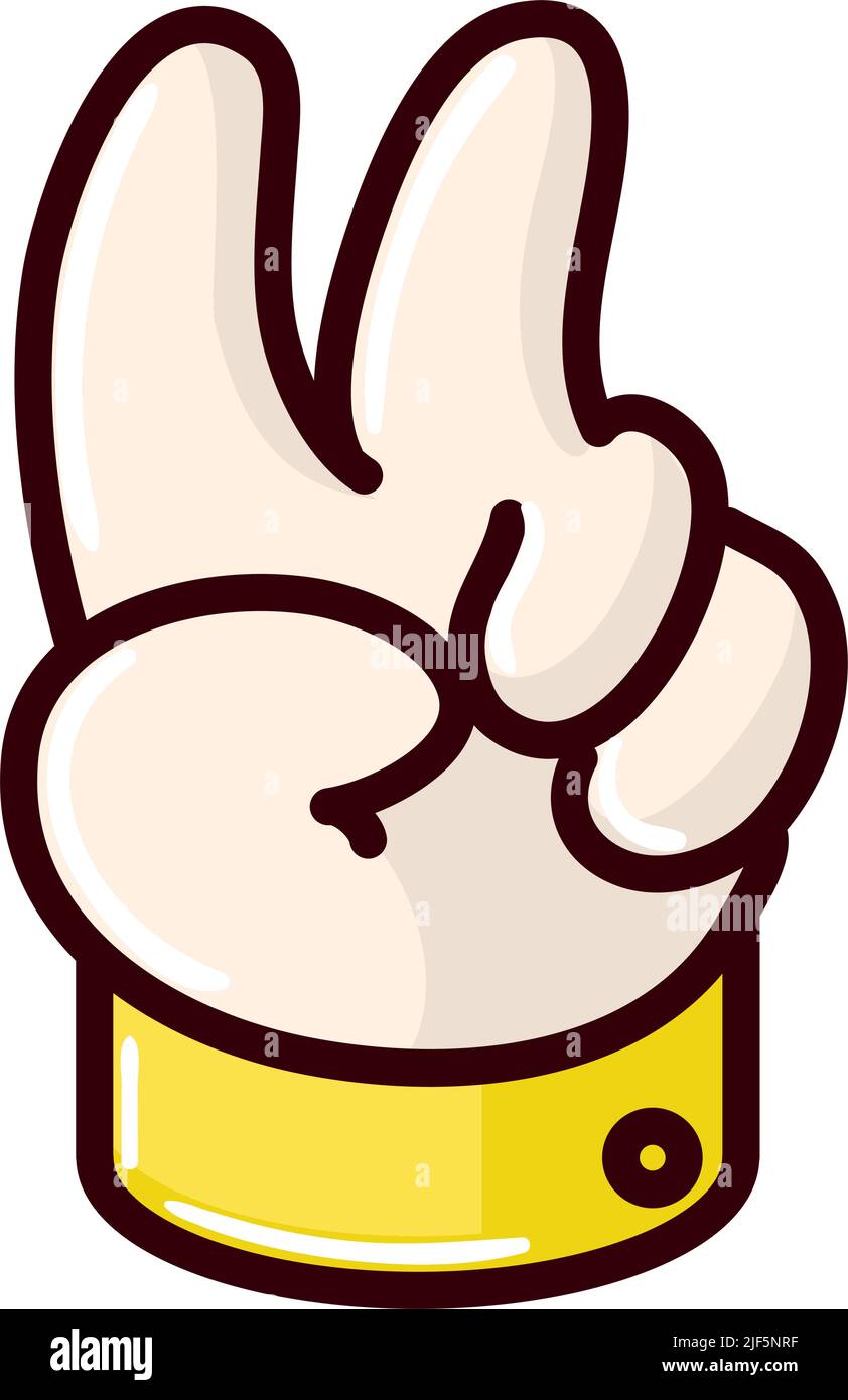cartoon peace and love hand Stock Vector Image & Art - Alamy