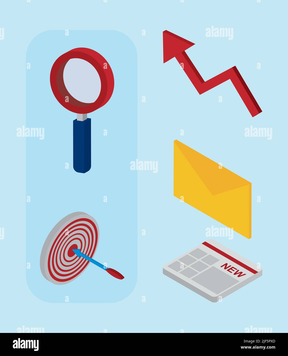 marketing isometric vector Stock Vector Image & Art - Alamy