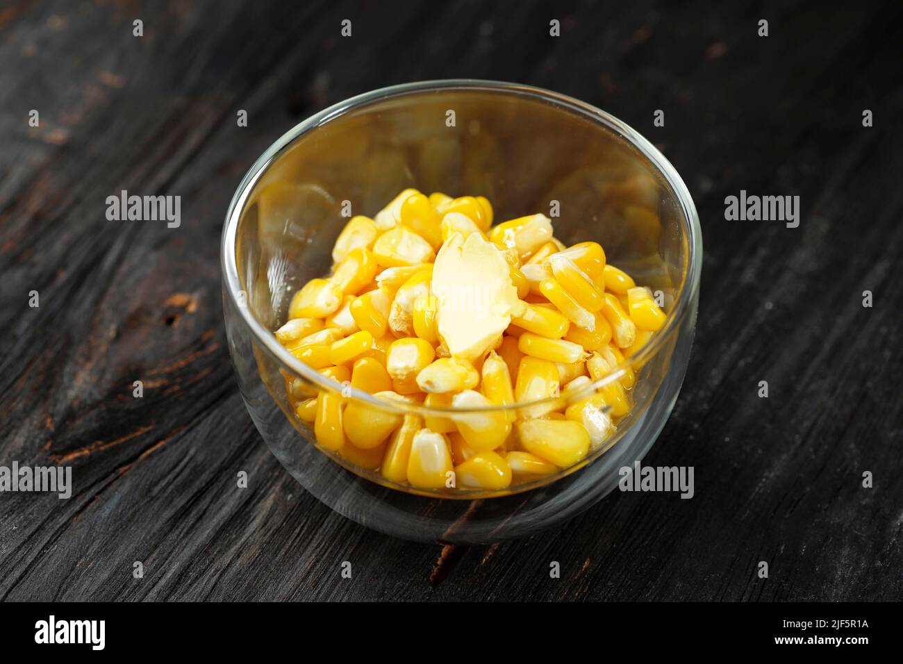 Buttered Corn or Sweet Corn with Butter on Transparent Bowl Stock Photo ...