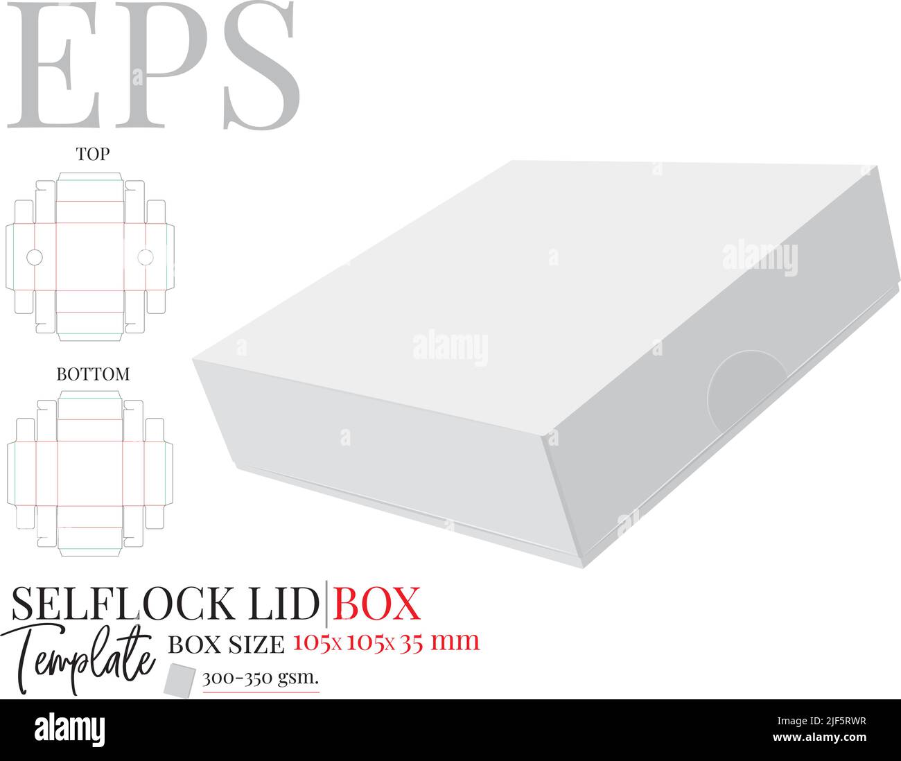 Lid Box Template. Vector with Die Cut, Laser Cutting. White, clear ...