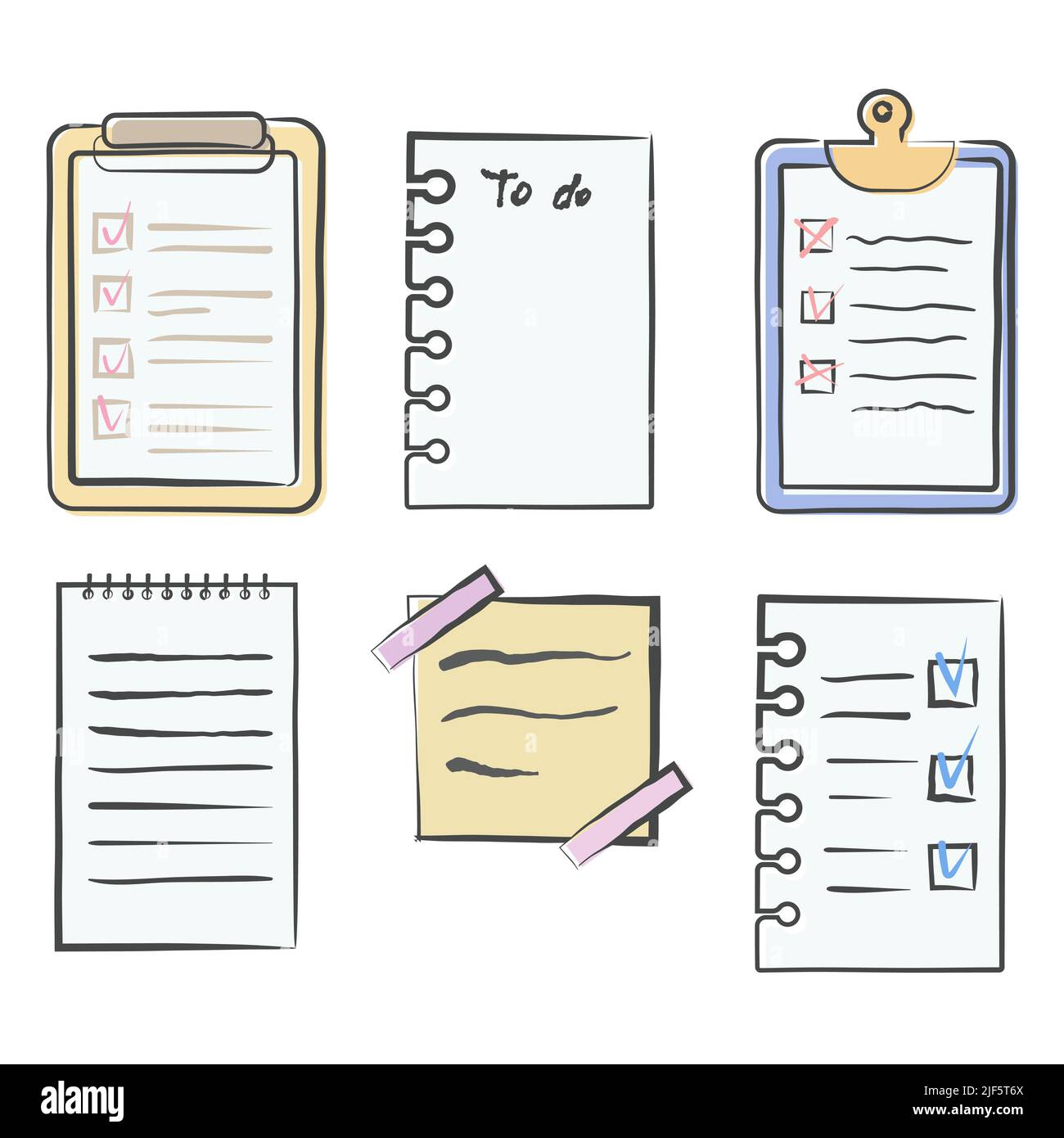 Checklist doodle vector set. Hand drawn sketch style Stock Vector Image ...