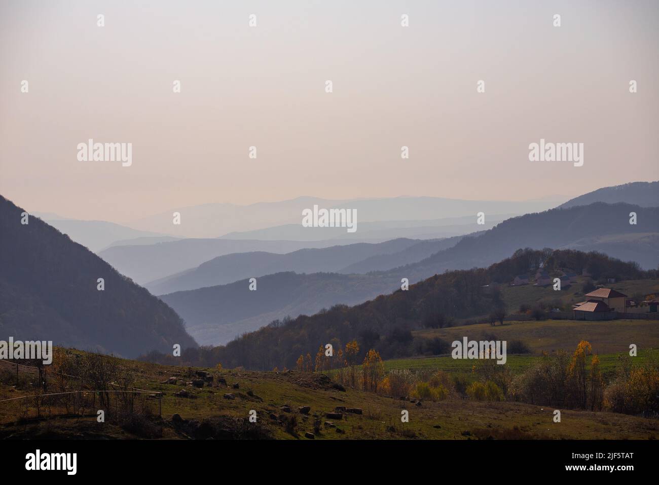 Beautiful mountain ranges standing behind each other Stock Photo - Alamy