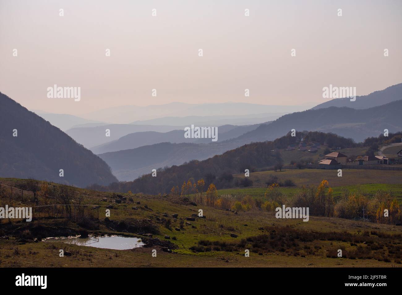 Beautiful mountain ranges standing behind each other Stock Photo - Alamy
