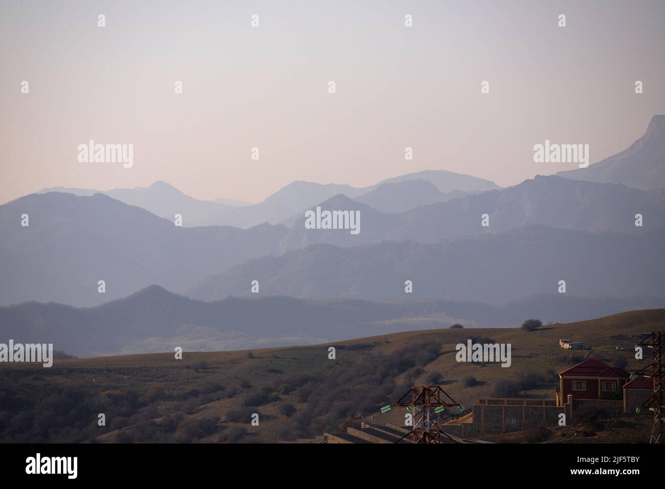 Beautiful mountain ranges standing behind each other Stock Photo - Alamy