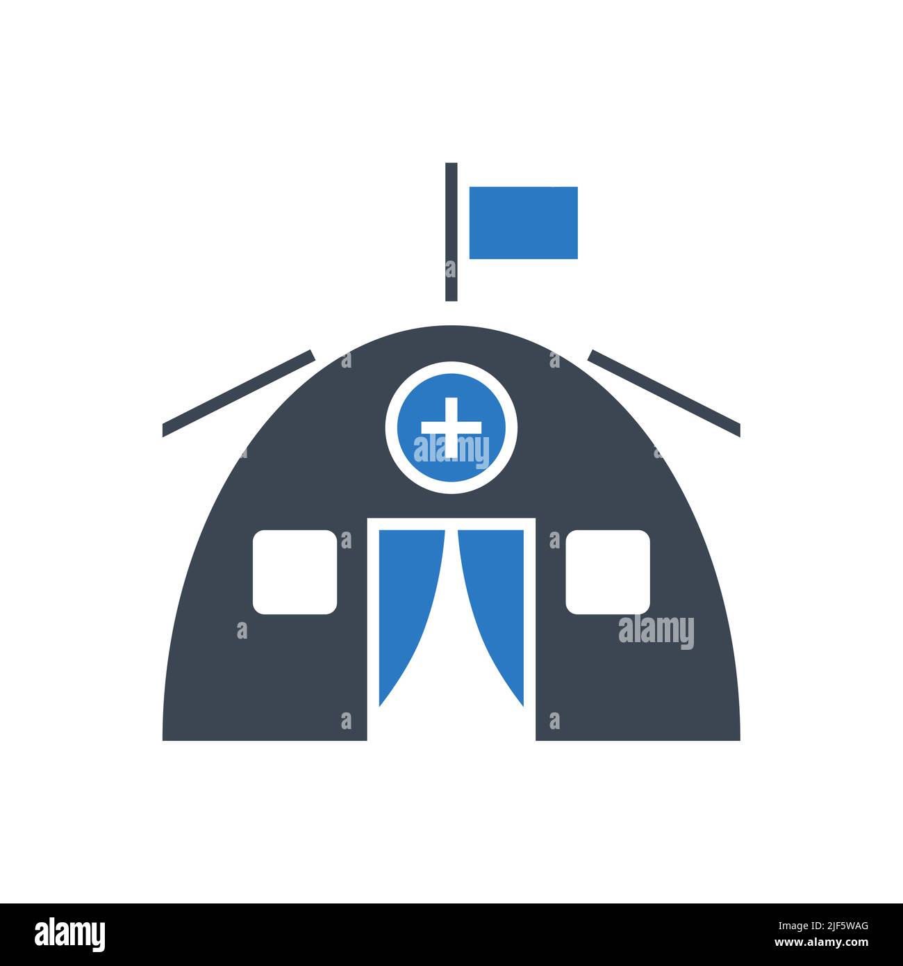 Medical tent related vector glyph icon. Medical tent sign. Isolated on ...