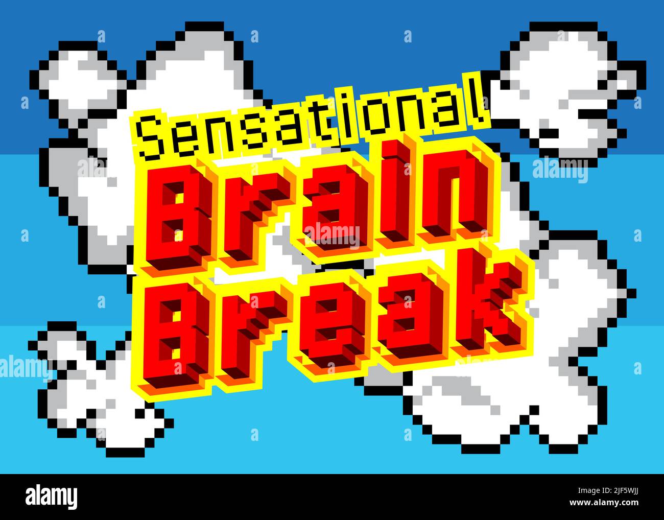 Sensational Brain Break. Pixelated word with geometric graphic ...