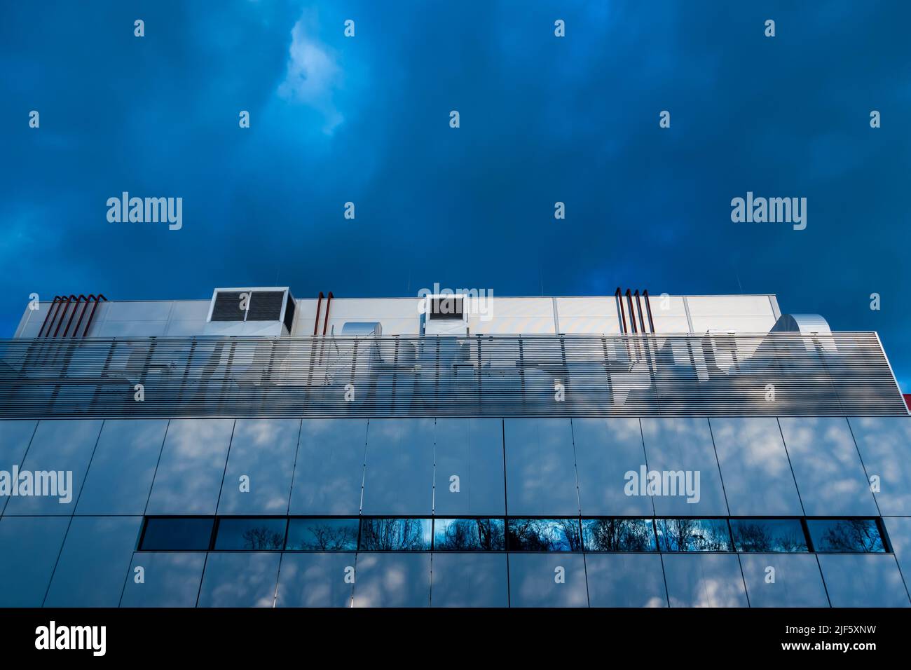 Ventilation and air conditioning systems on the roof of a modern ...