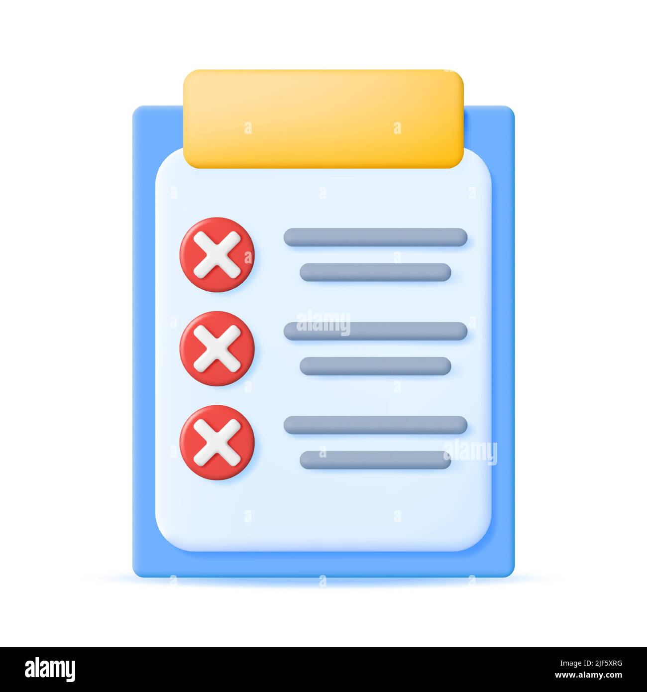 3D Paper Clipboard Holder with Wrong Checklist Stock Vector Image & Art ...