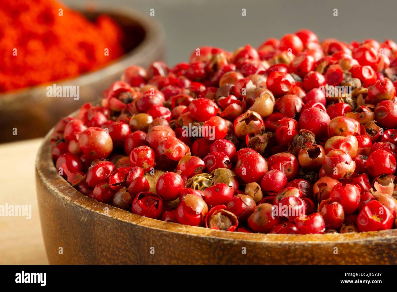 Red pepper powder. Red pepper seeds. food background Stock Photo - Alamy
