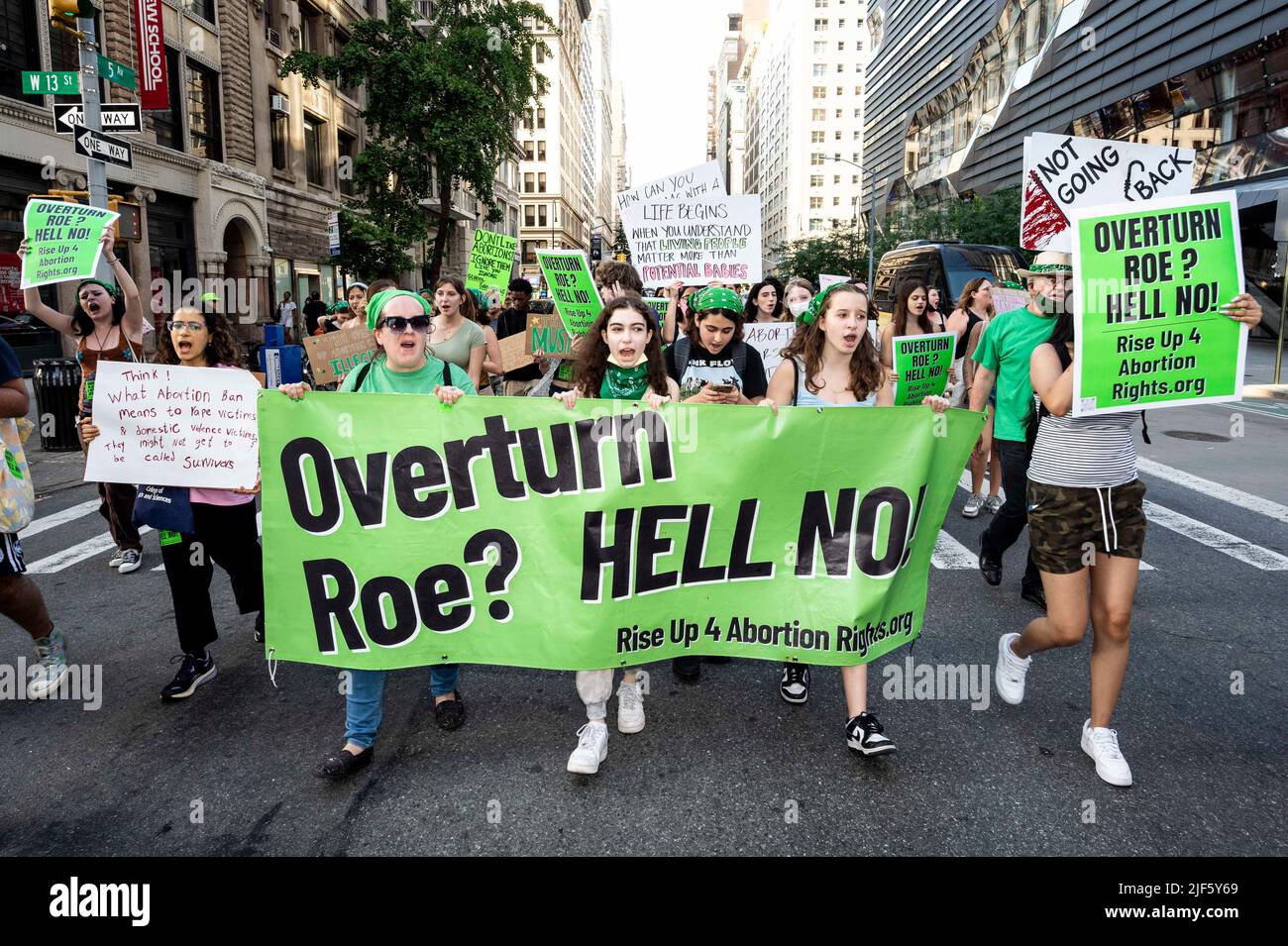 New York, New York, USA. 29th June, 2022. People holding a banner ...