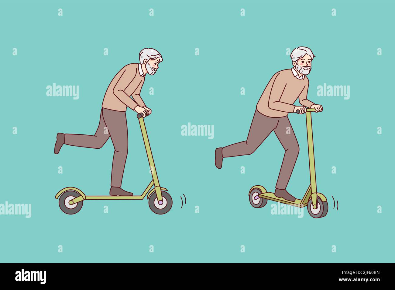 Elderly on scooter Stock Vector Images - Alamy