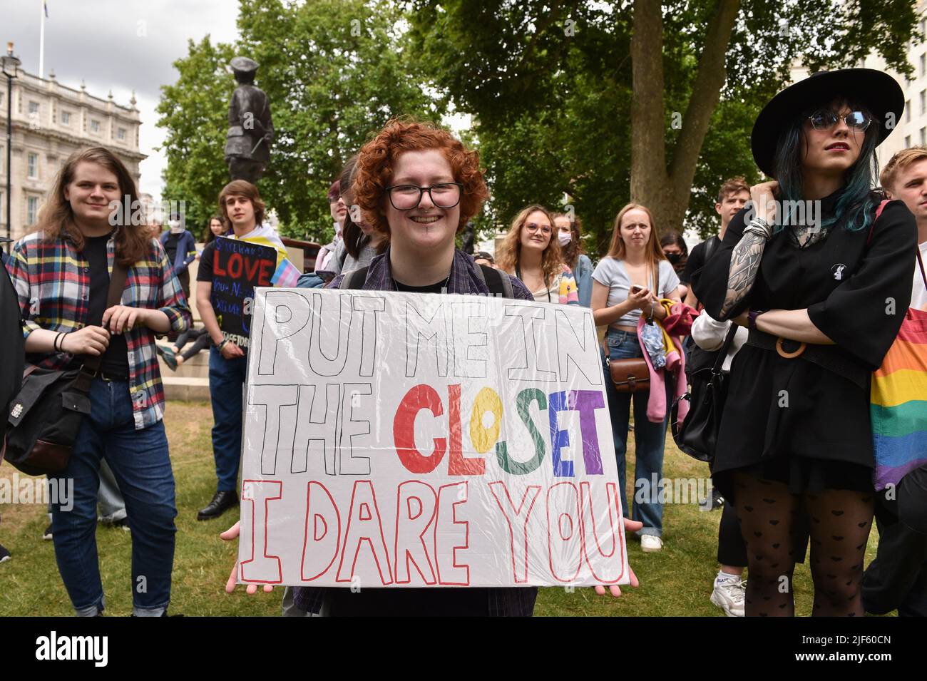 Pro Trans rights activists and protesters, demonstrated opposite ...