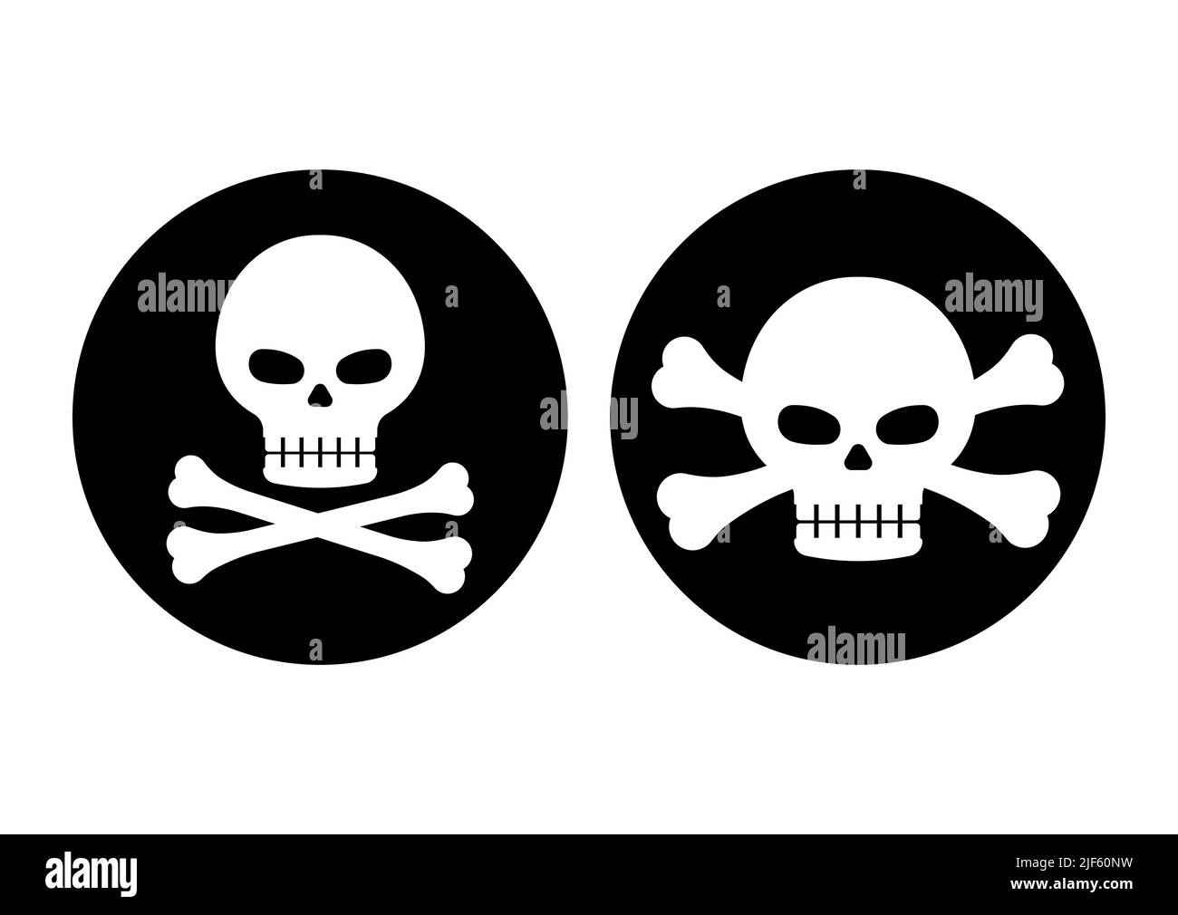 Pirate black mark with skull and cross bones set vector illustration ...
