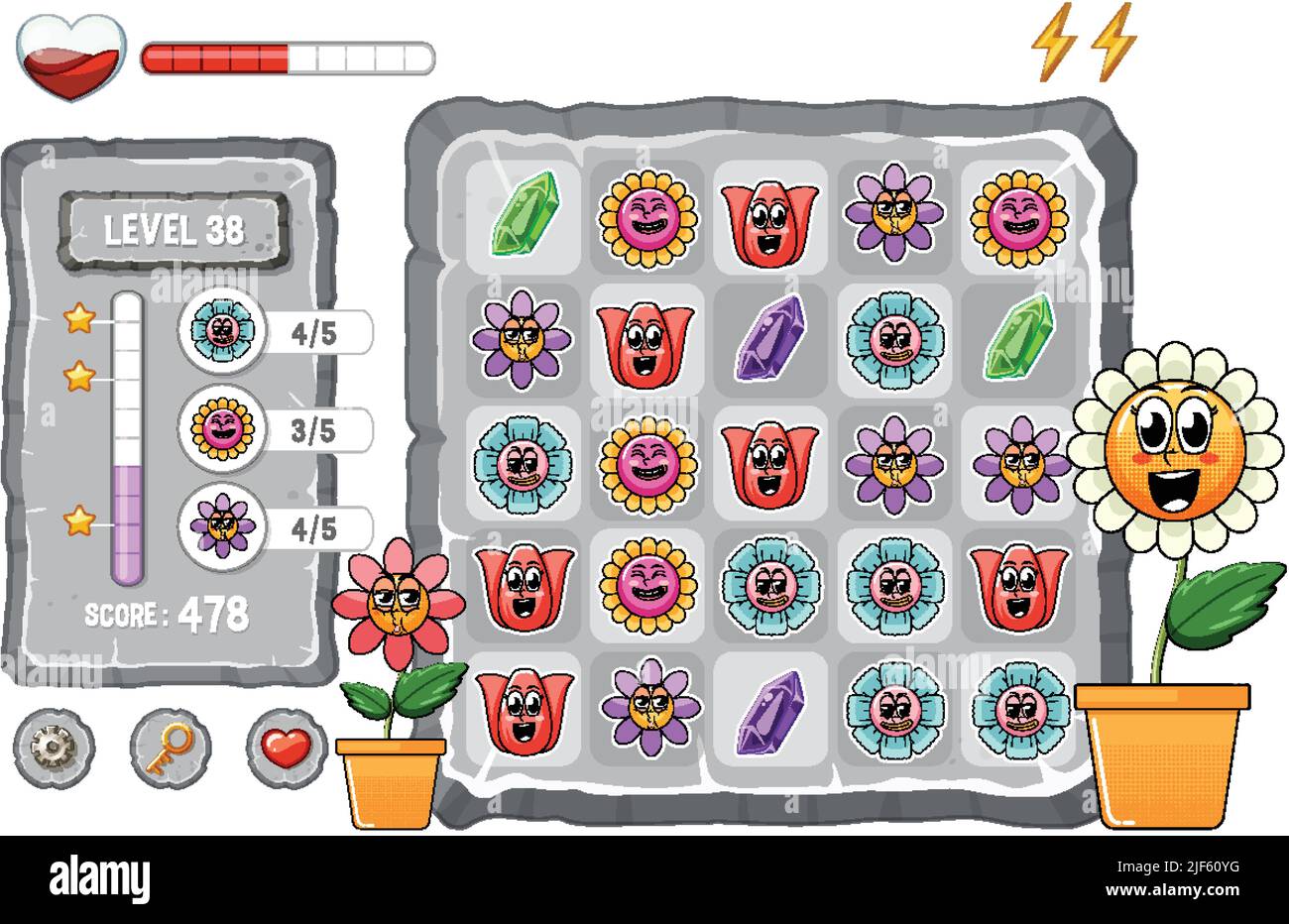 A game background template with elements illustration Stock Vector ...