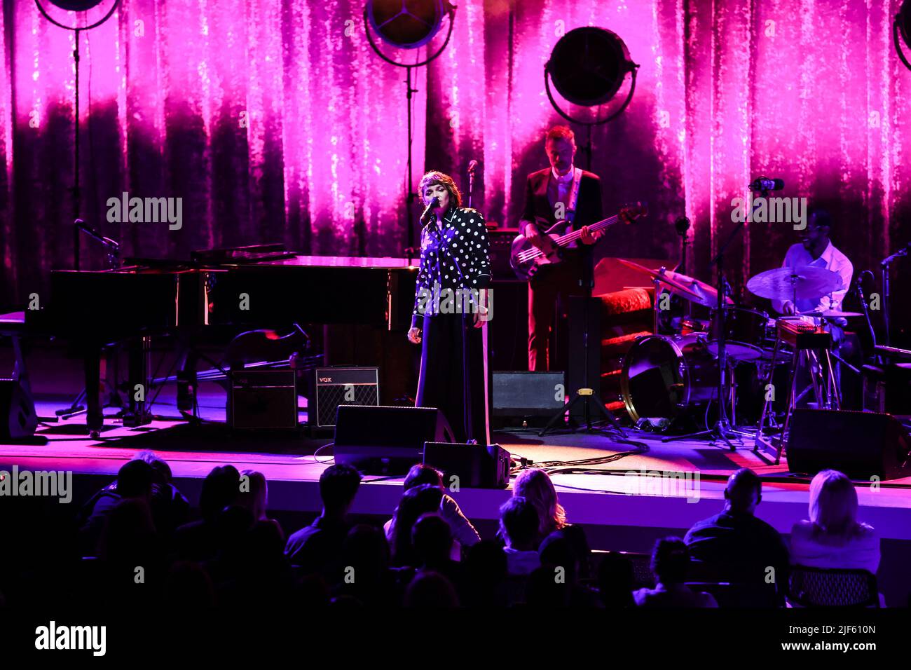 LOS ANGELES, CALIFORNIA, USA - JUNE 29: American singer-songwriter Norah Jones performs on stage ...