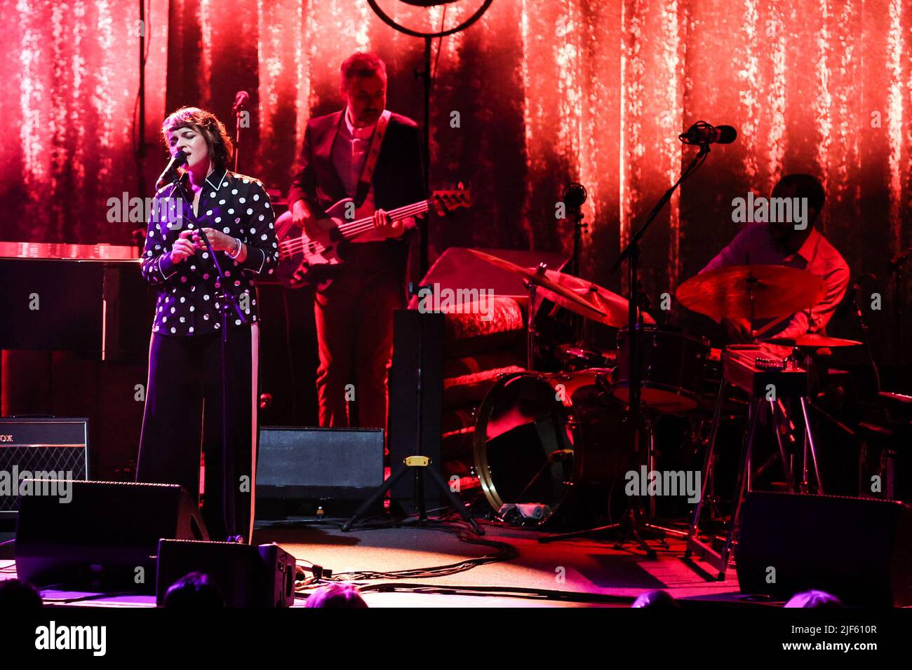 LOS ANGELES, CALIFORNIA, USA - JUNE 29: American singer-songwriter Norah Jones performs on stage ...