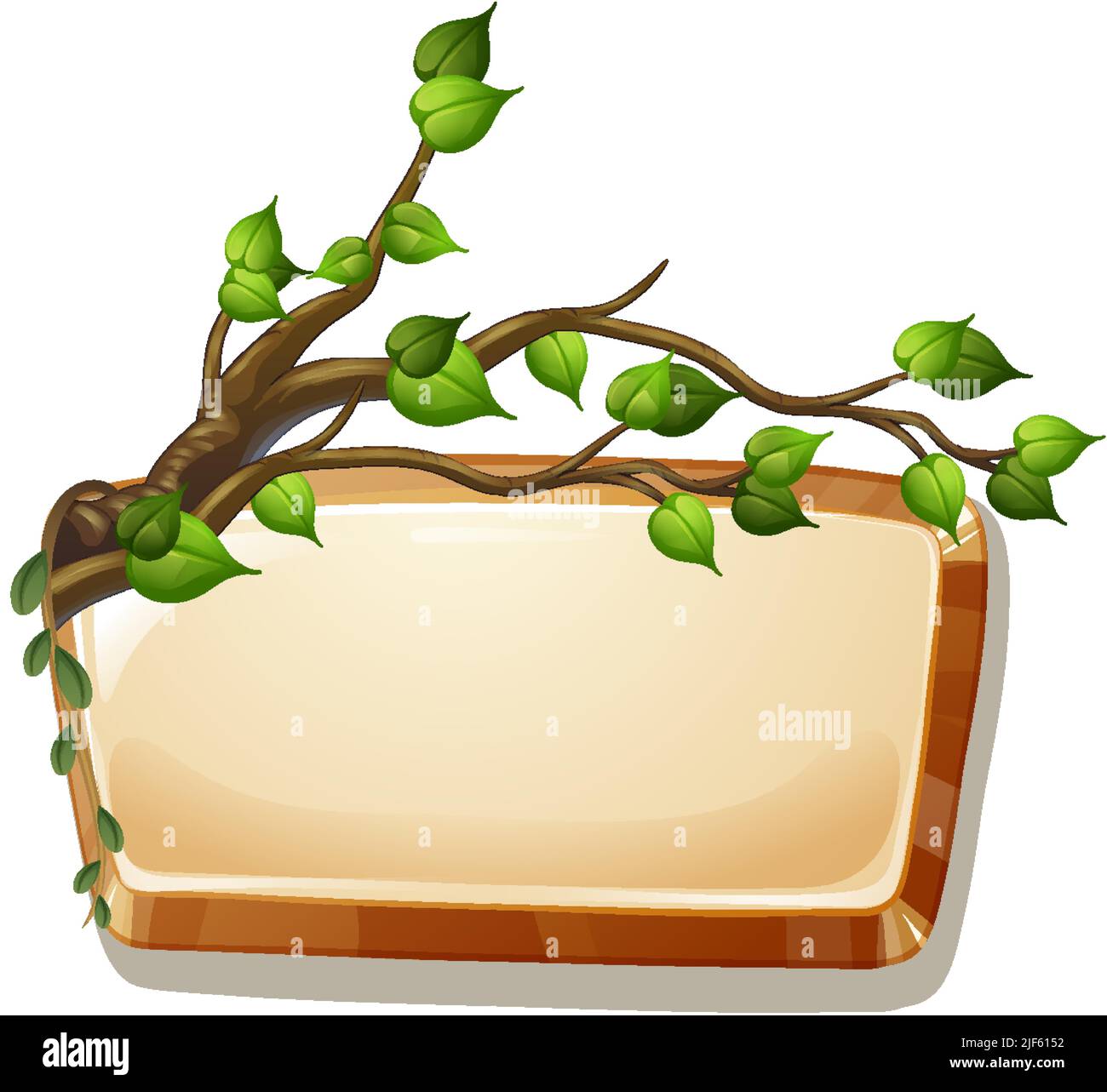 Wooden board with tree branch illustration Stock Vector Image & Art - Alamy