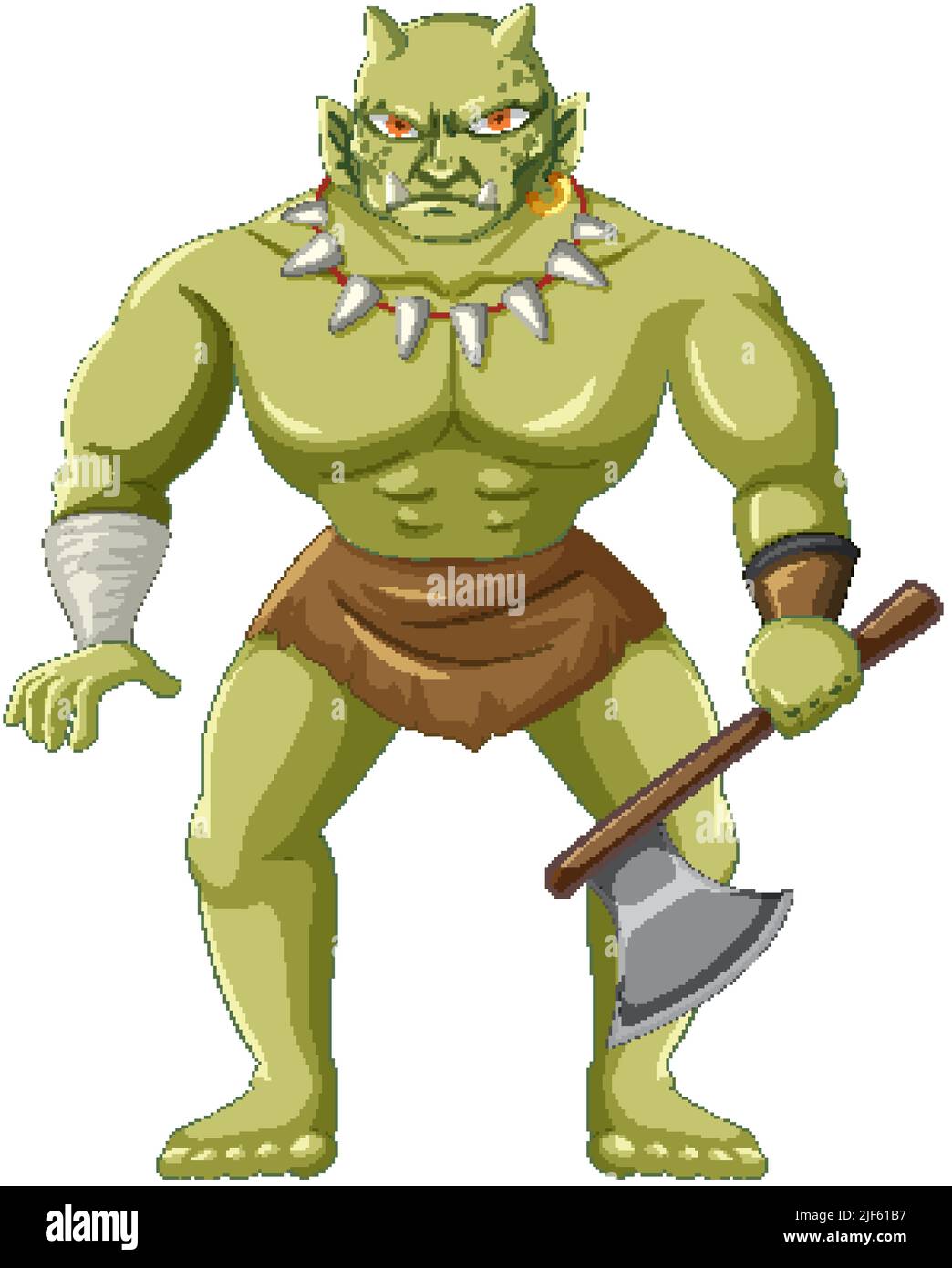 Orc cartoon character onwhite background illustration Stock Vector ...