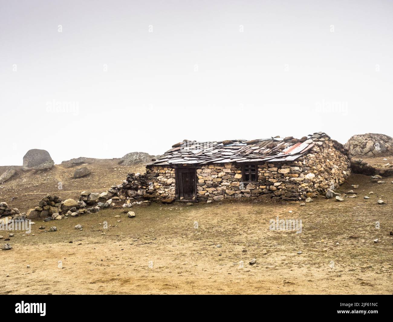 Yak kharka near Thukla on the Everest Bsse Camp trek. Khumbu Stock ...