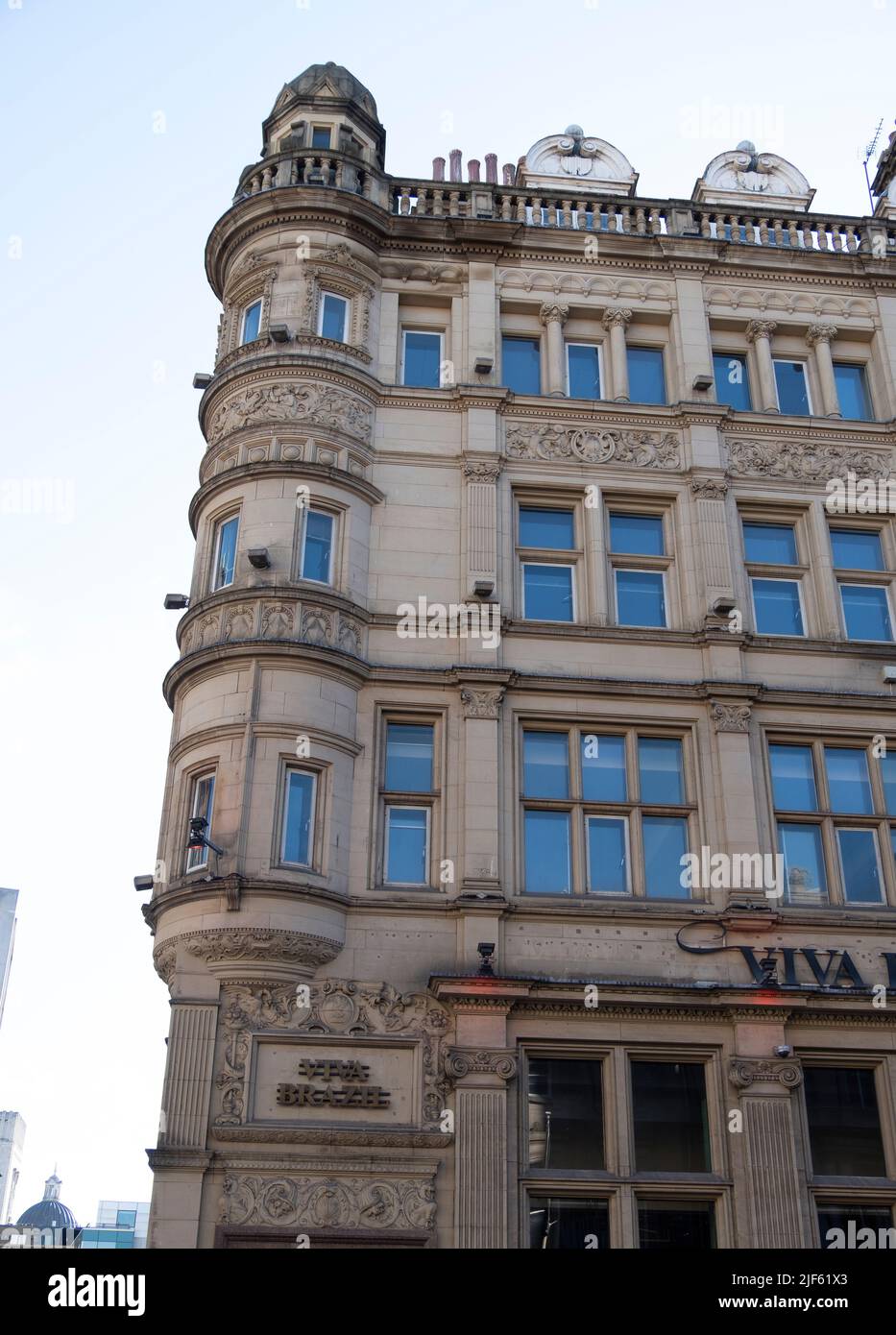Impressive facade of a building in historic Liverpool,England Stock ...