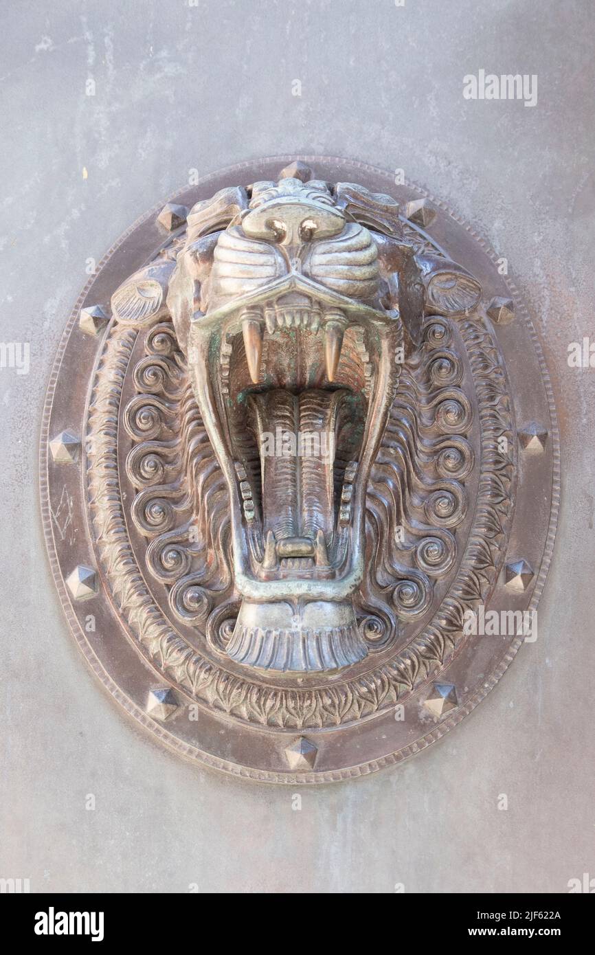 Tigers head on old bank in Water Street Stock Photo - Alamy