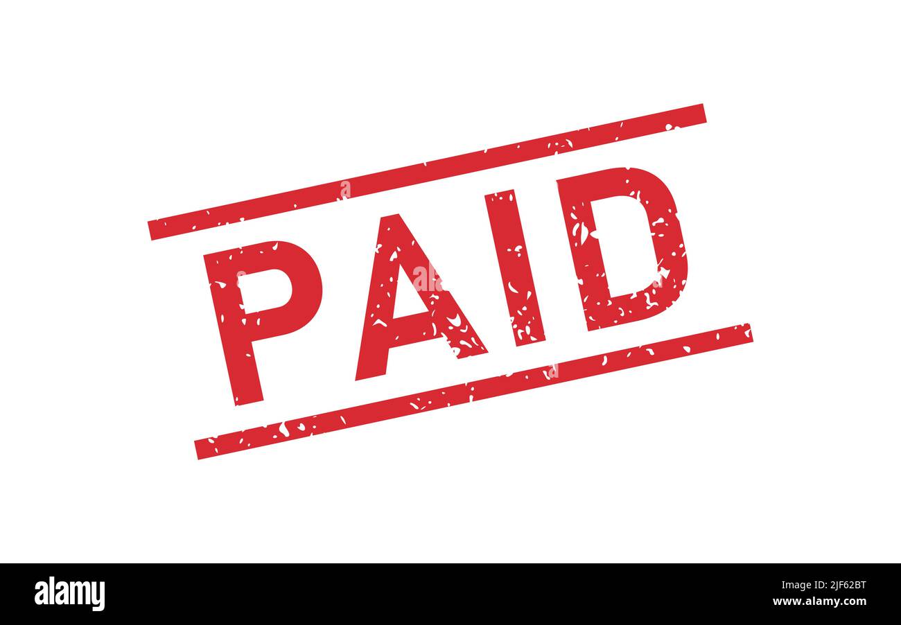 Grunge red Paid word rubber stamp. Paid sign sticker set. Grunge ...