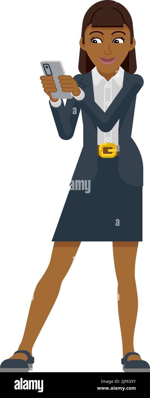 Happy phone businesswoman in Stock Vector Images - Alamy