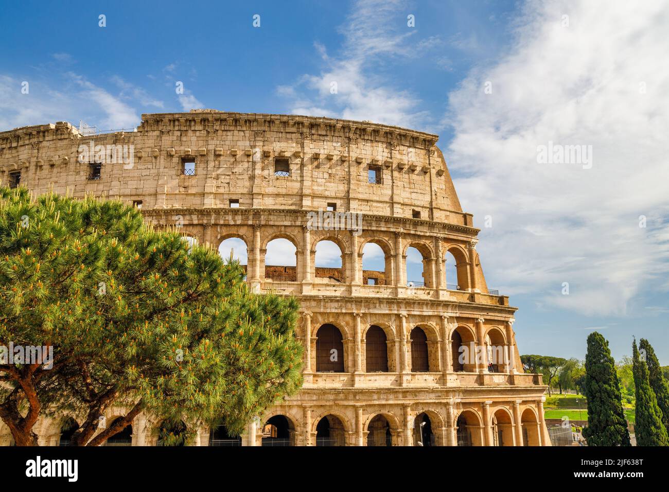 The Colosseum amphitheatre in the centre of the city of Rome, Italy ...