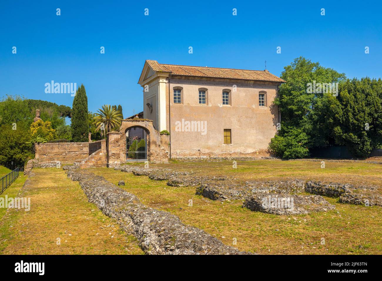 The ancient roman buildings on The Palatine Hill above of The Roman ...