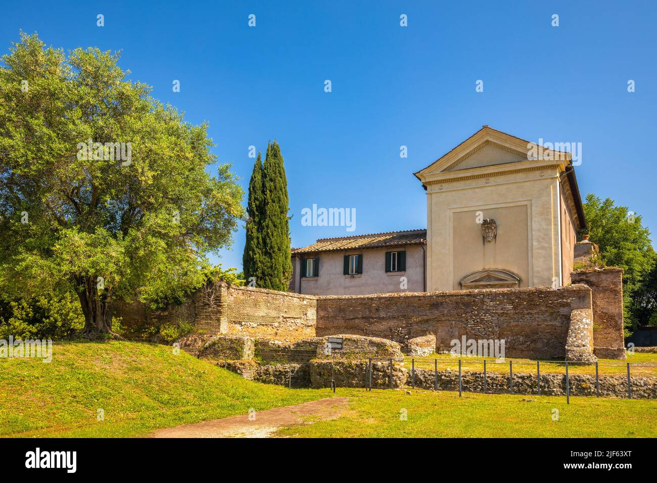 The ancient roman buildings on The Palatine Hill above of The Roman ...