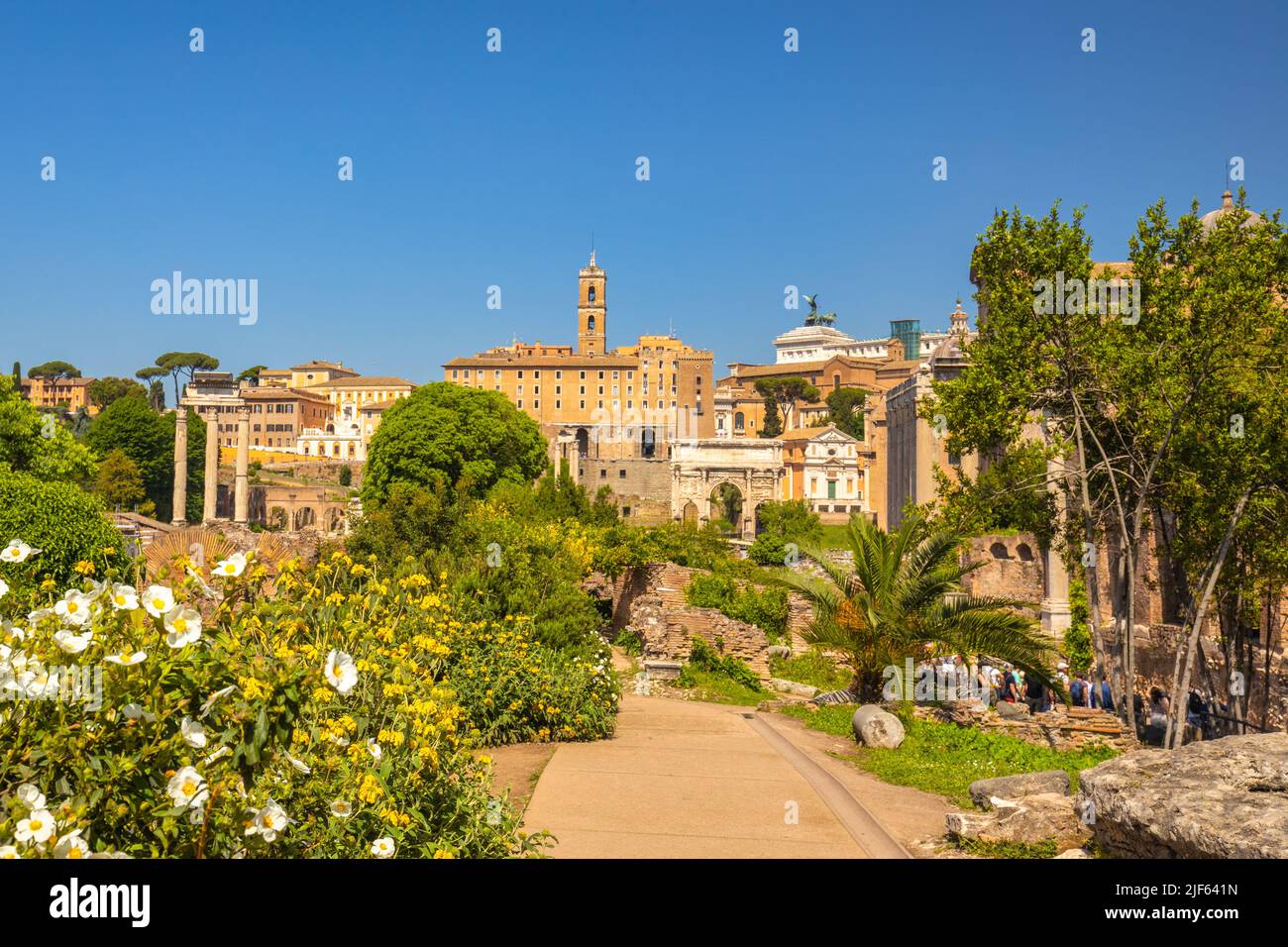The Roman Forum (latin name Forum Romanum), plaza of the ancient roman ...