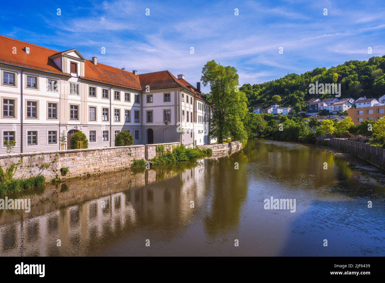 Historic building at the river Altmühl in the city of Eichstätt ...