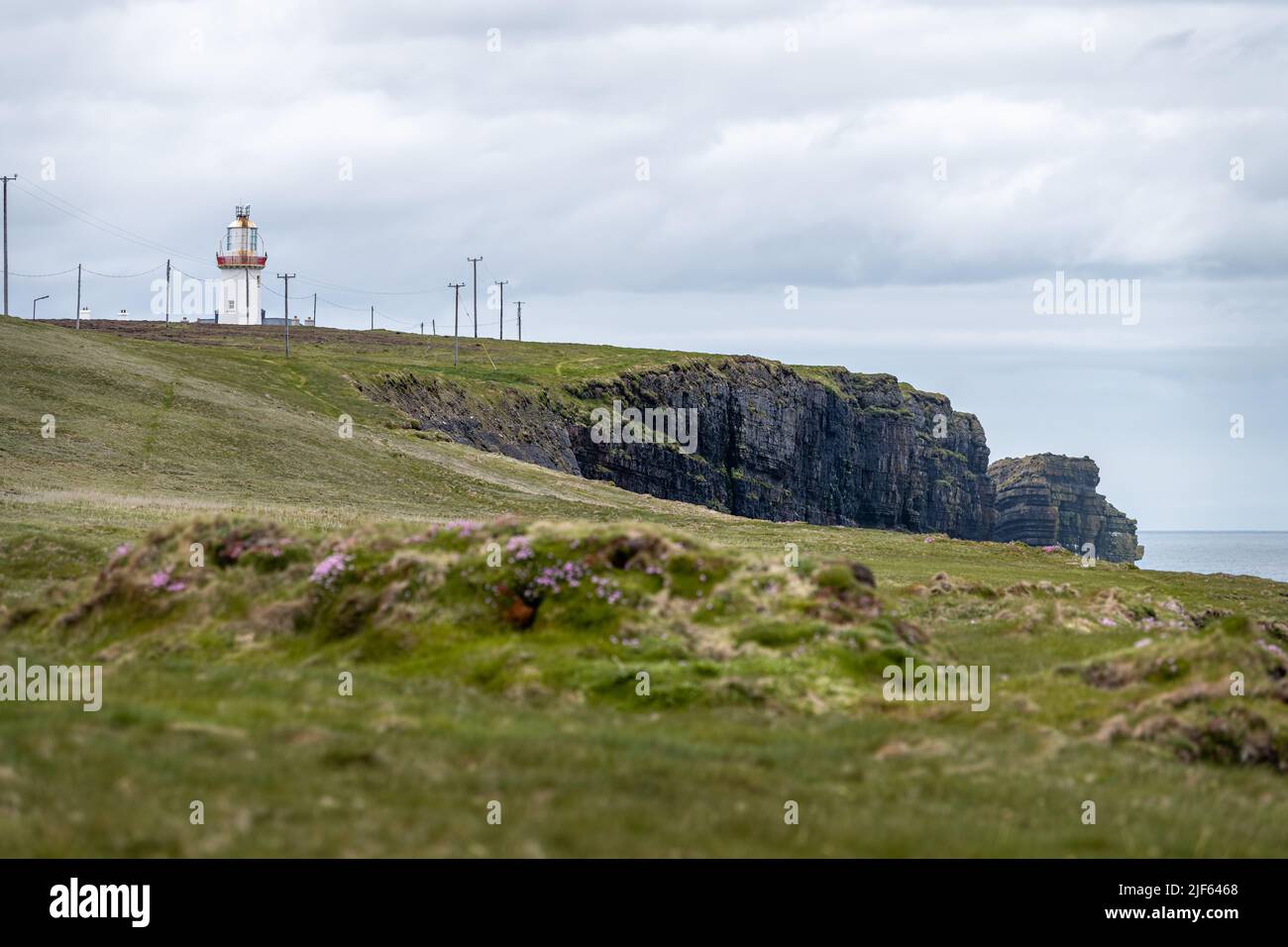 Loophead Lighthouse from the North Side Cliffs, County Clare, Ireland ...