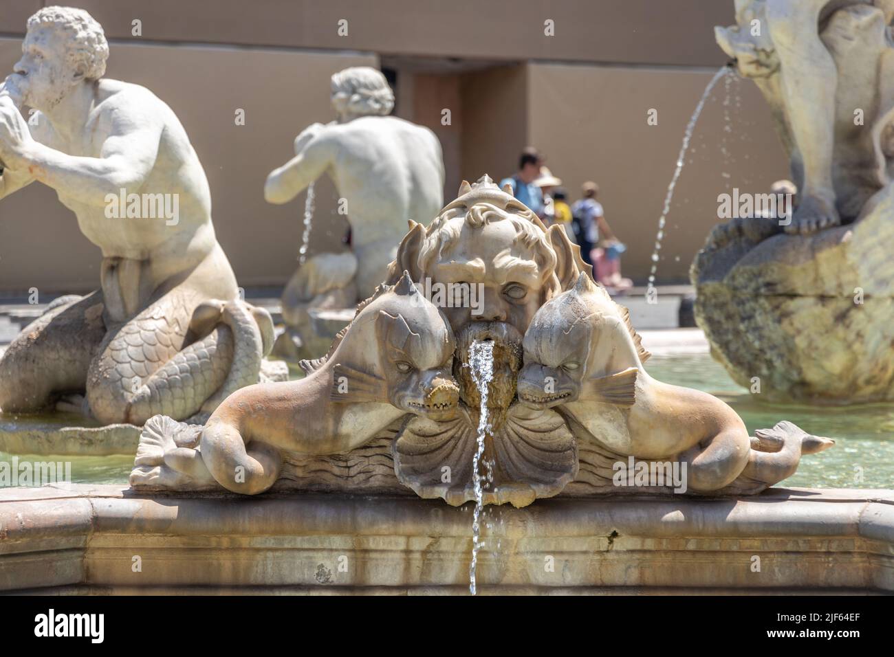 Fontana del Moro, the Moor Fountain in the Piazza Navona square in Rome ...
