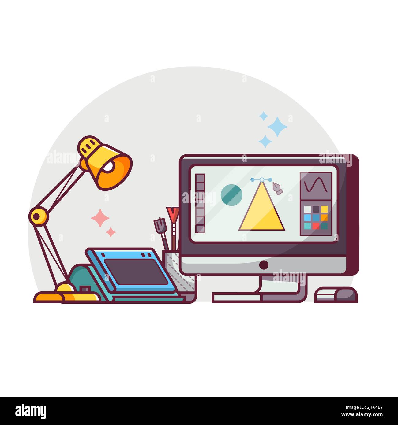 Studio workspace Stock Vector Images - Alamy