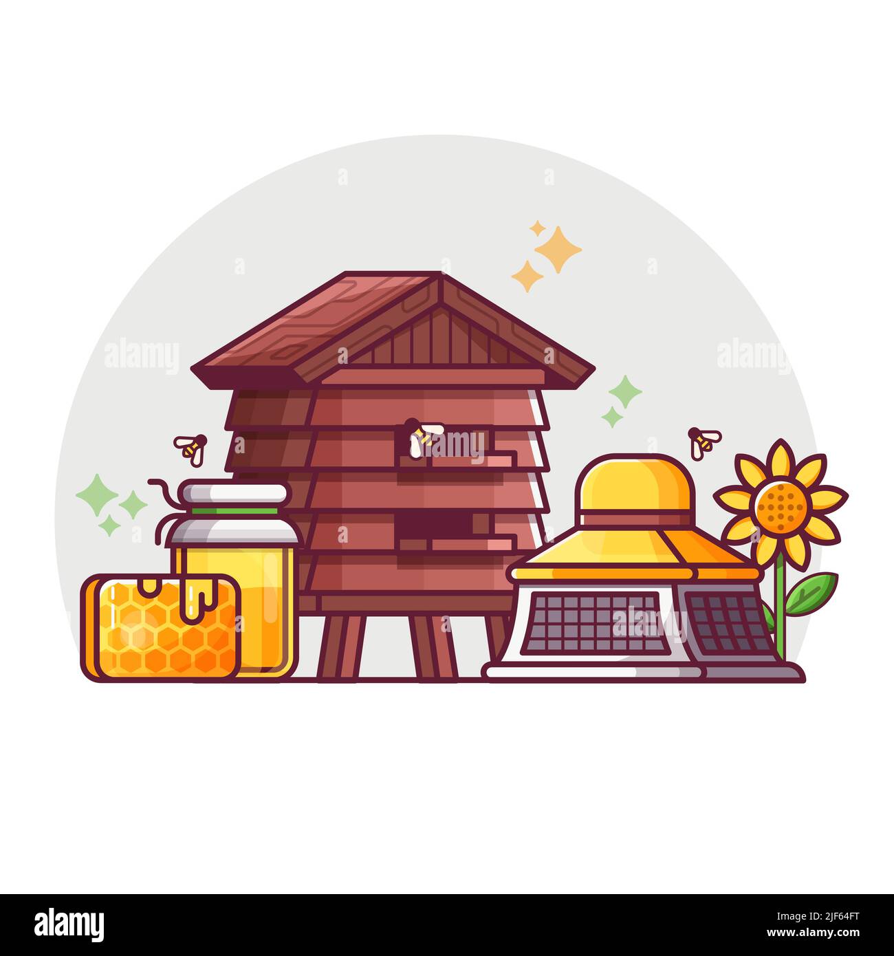 Beekeeping apiculture farm apiary Stock Vector Images - Alamy