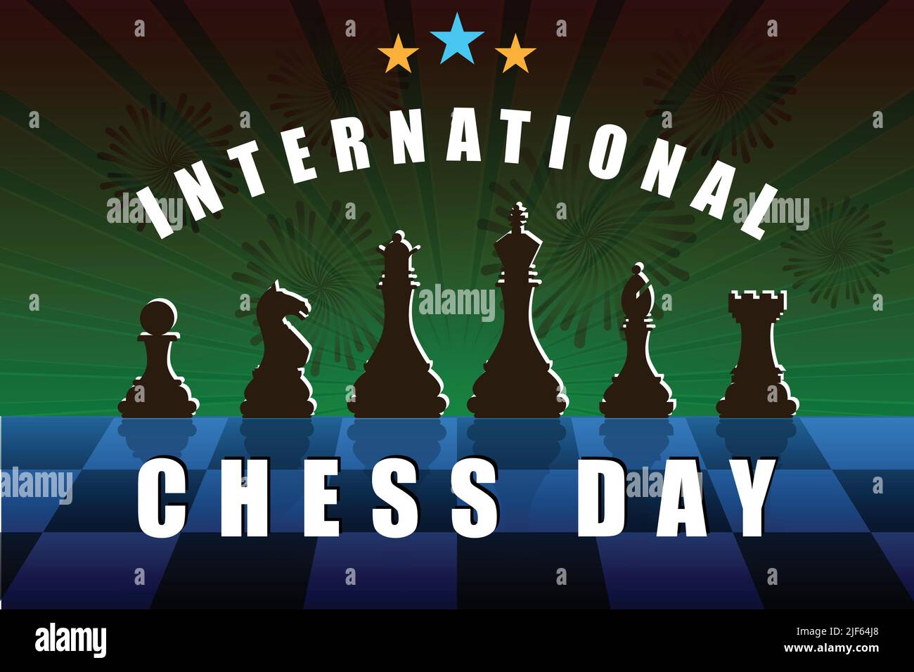 International Chess Day Vector Design Template. Chess Pieces And The ...