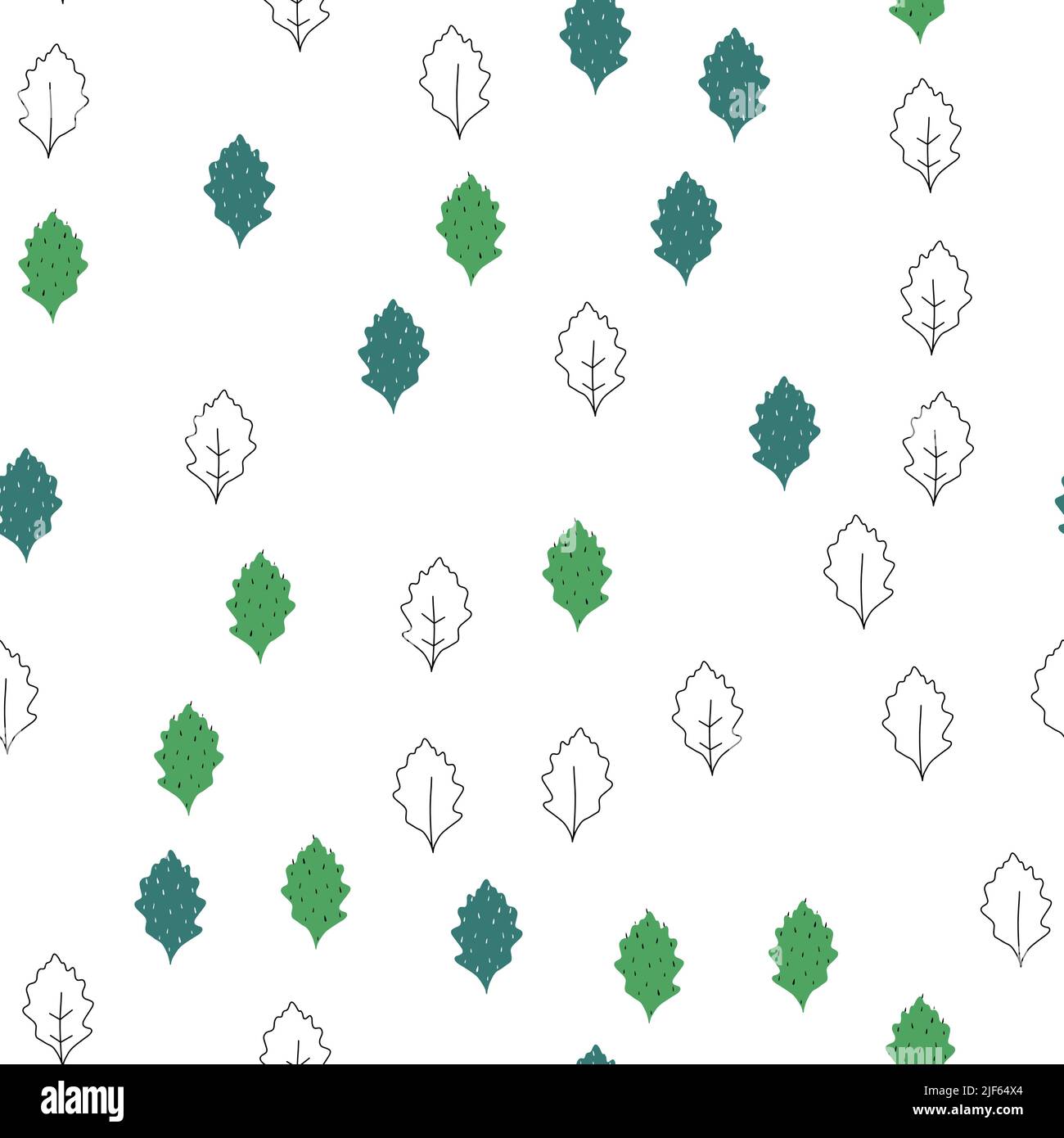 Fall leaf vector illustration. Seamless pattern. Hand drawn colorful ...