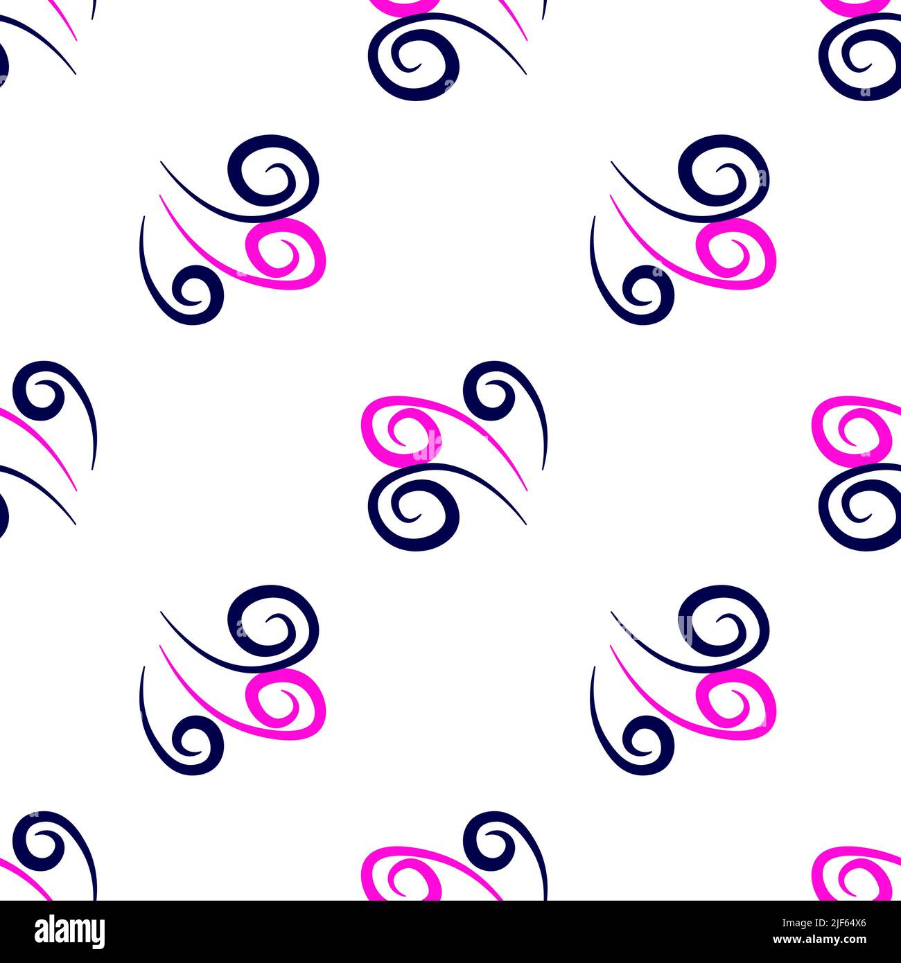 Swirl icon vector illustration. Seamless pattern. Hand drawn colorful ...