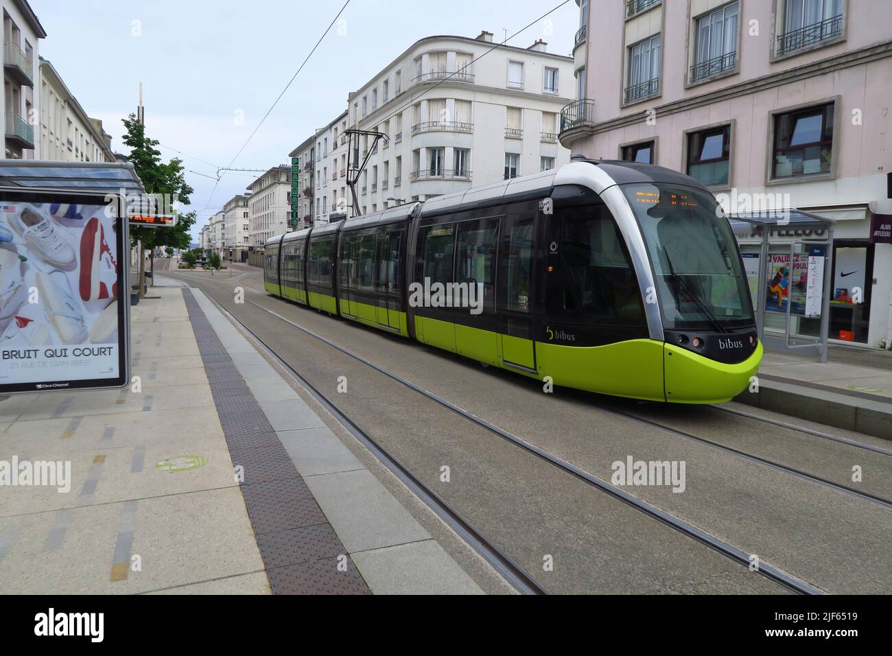 Tram on Rue de Siam in the French port of Brest Stock Photo - Alamy