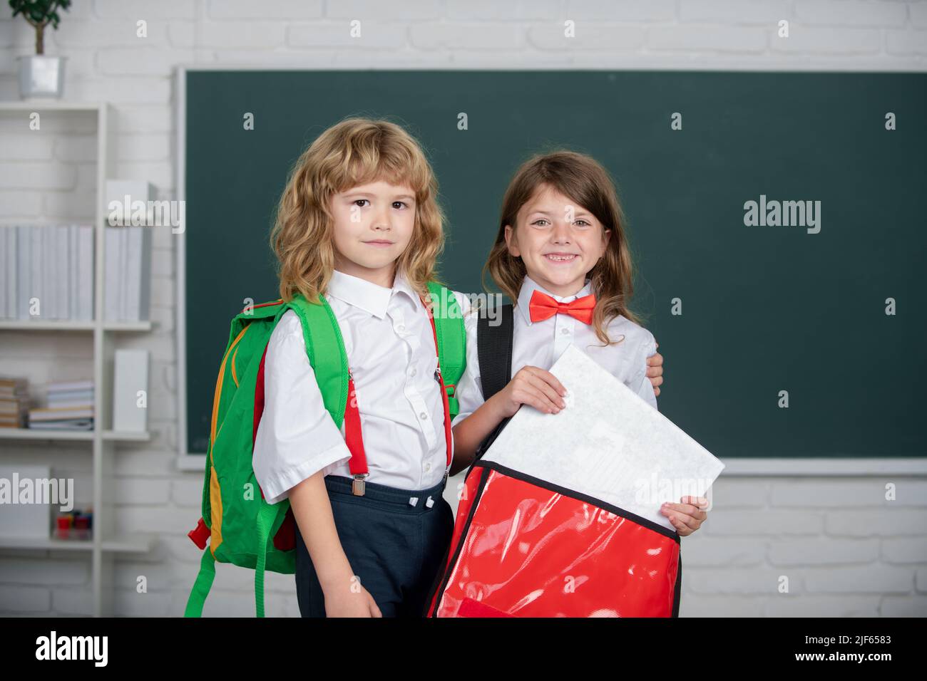 School friends learning together. Cute little school kids friends ...