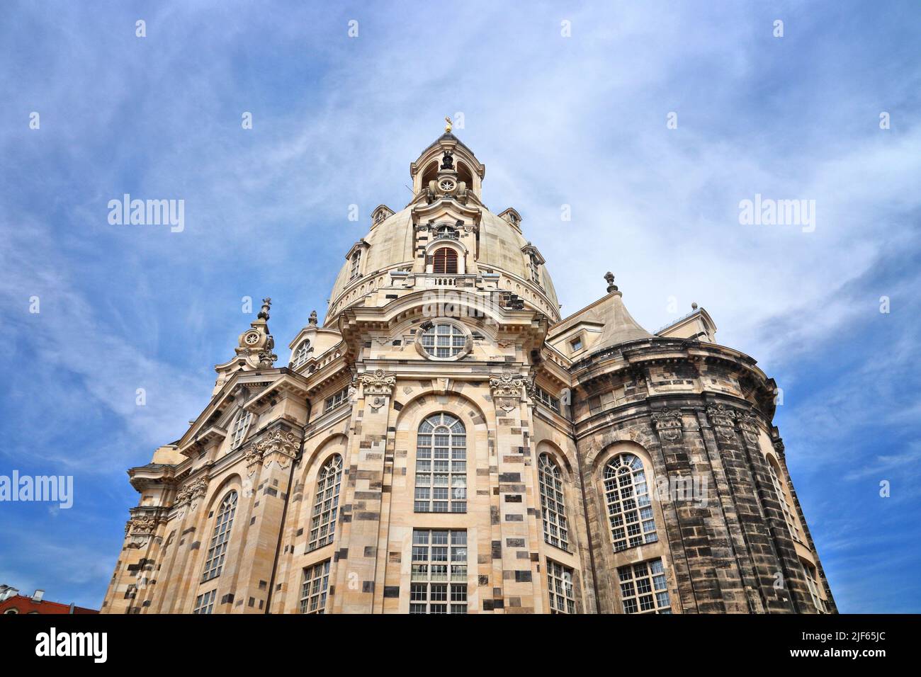 German architecture. Dresden Frauenkirche church. Religious landmark of ...